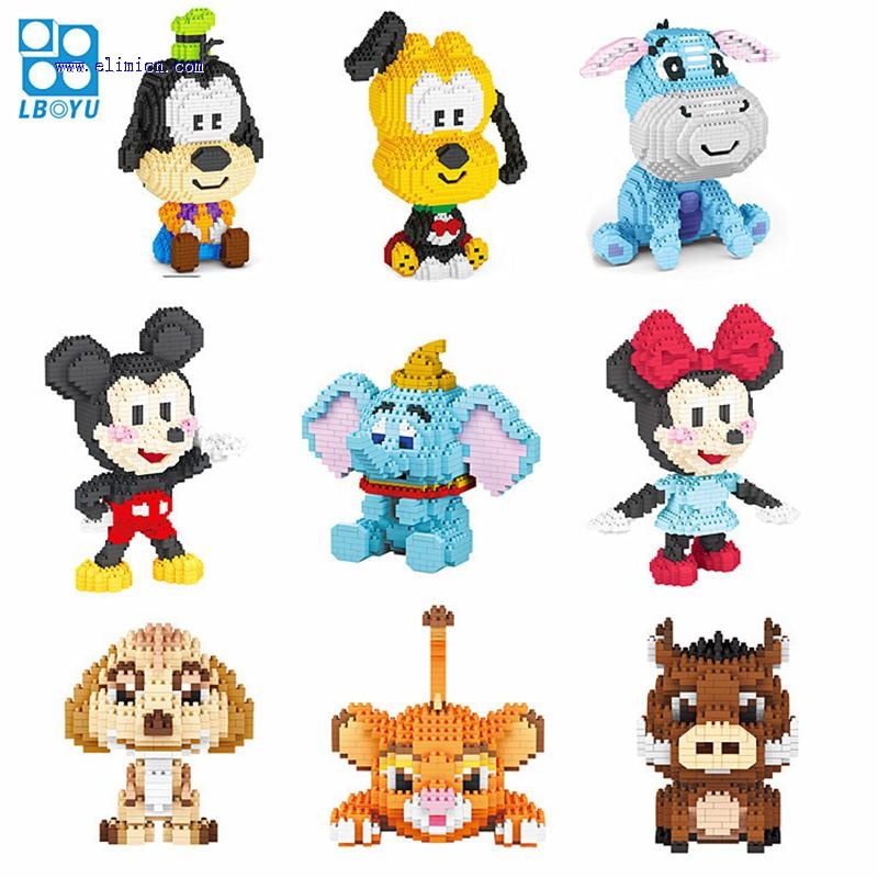 Disney Character mini lego blocks mickey minnie lion