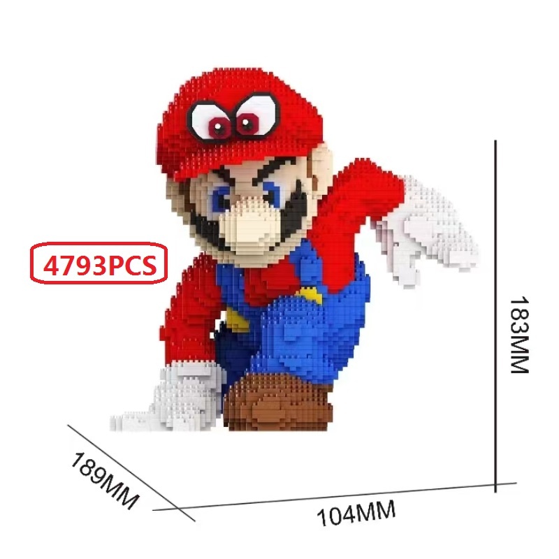 Mini Blocks Cartoon Nintendo Mario Figures Anime Collection DIY LEGO ...